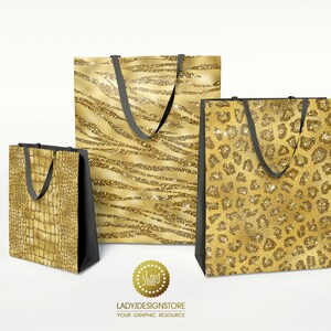 Gold Glitter Glam Digital Paper Seamless Tiger Cheetah Zebra - Etsy