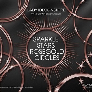 Digital Rosegold Frame Clipart, Metalic Rosegold Circle Frames, Simple ...