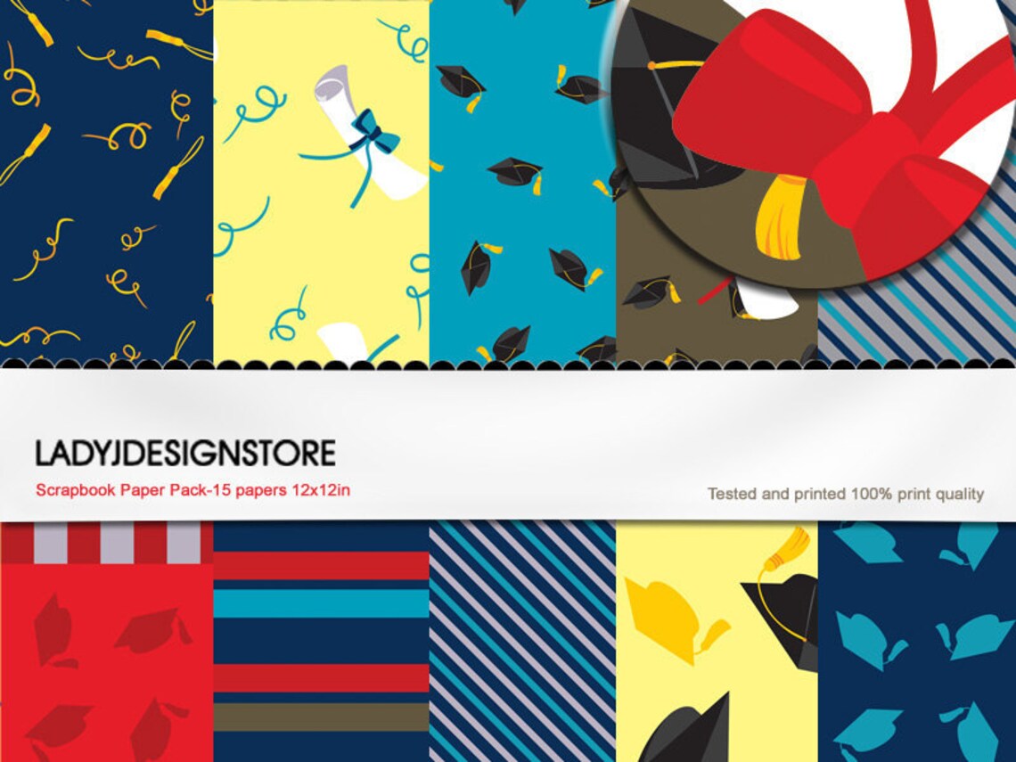 Graduation Digital Paper: Graduation 15 Digital Scrapbooking - Etsy