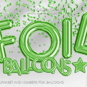 Green Foil Balloon Alphabet Clip Art PNG Transparent Gold Ribbons for ...