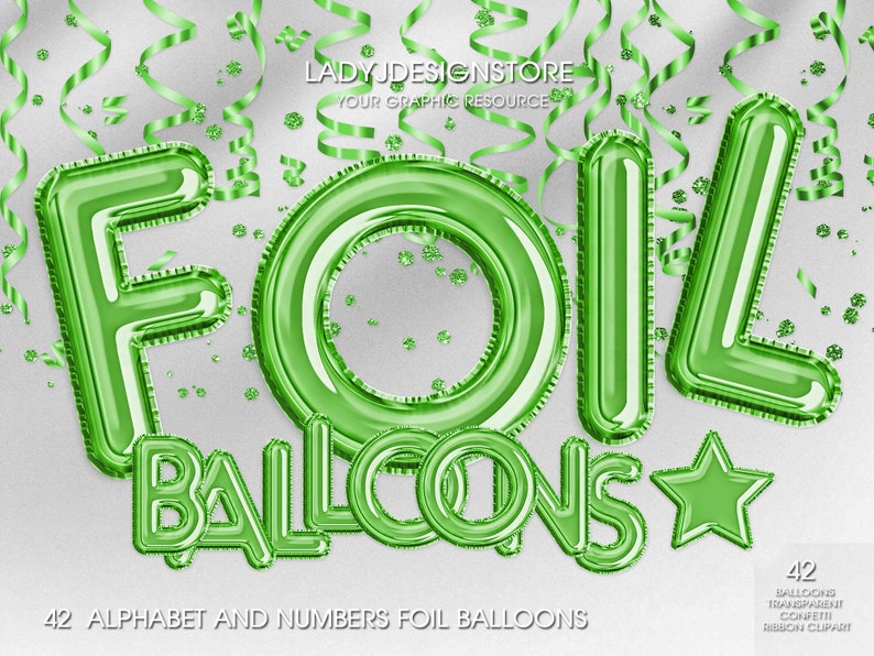 Green Foil Balloon Alphabet Clip Art PNG Transparent Gold - Etsy