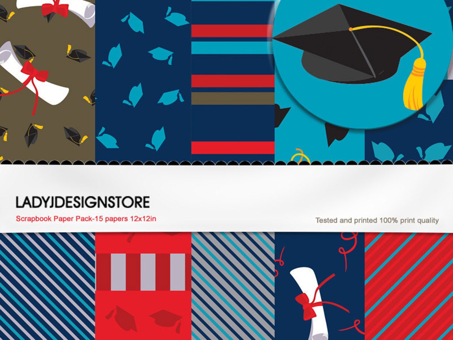 Graduation Digital Paper: Graduation 15 Digital Scrapbooking - Etsy