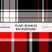 Plaid Digital Paper Lumberjack, Tartan, Checkers Log Cabin Red White ...