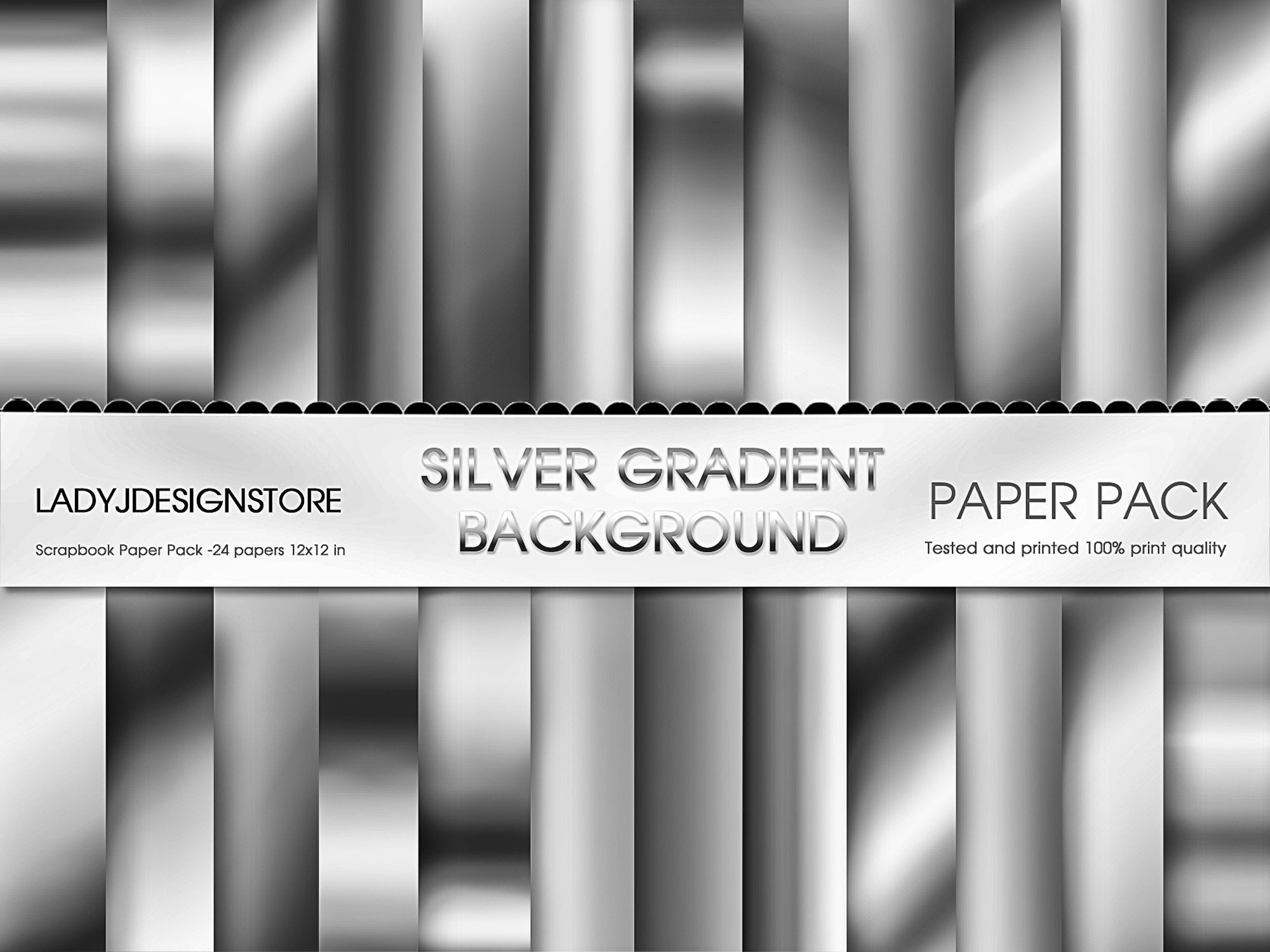 Silver Gradient Silver Digital Paper Silver Digital Foil - Etsy UK