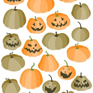 Halloween Pumpkin Patch Clipart 32 Digital Clipart Spooky Pumpkin ...