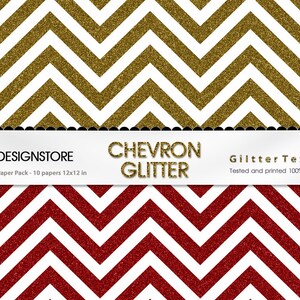 CHEVRON GLITTER Digital Papers 10 Glitter Textures, Paper Pack, Instant ...