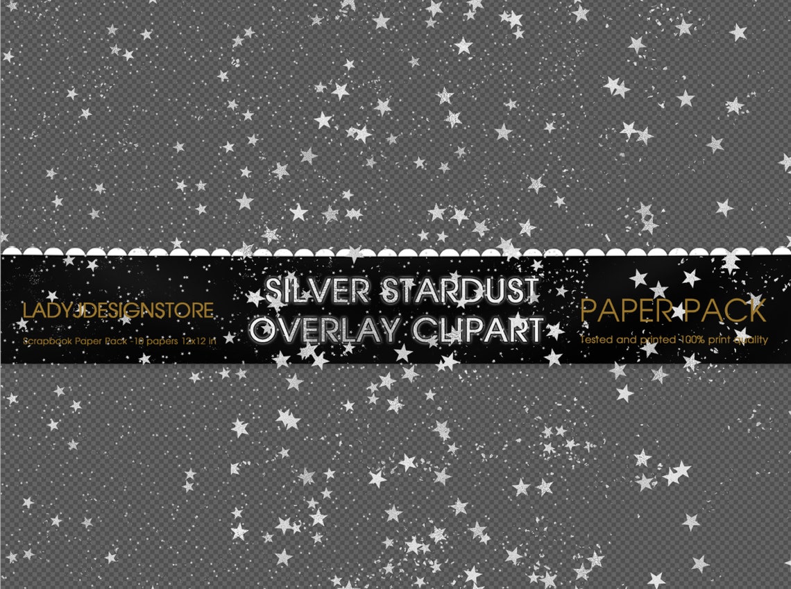 Seamless Silver Stardust Overlays Starry Night Gold Star - Etsy