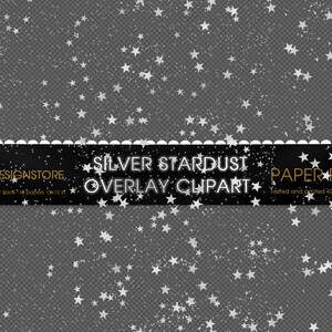 Seamless Silver Stardust Overlays, Starry Night Gold Star Patterns in ...