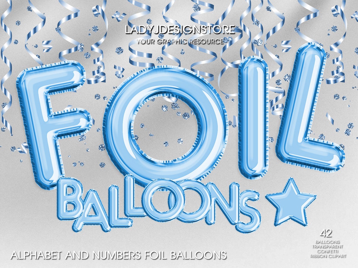 Sky Blue Foil Balloon Alphabet Clip Art PNG Transparent Light - Etsy
