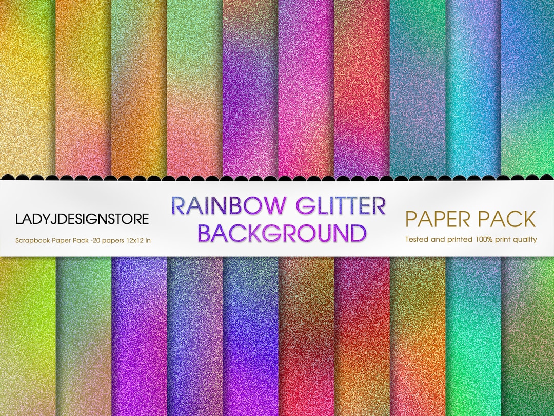 Rainbow Glitter Digital Paper Rainbow Digital Texture, Glitter ...
