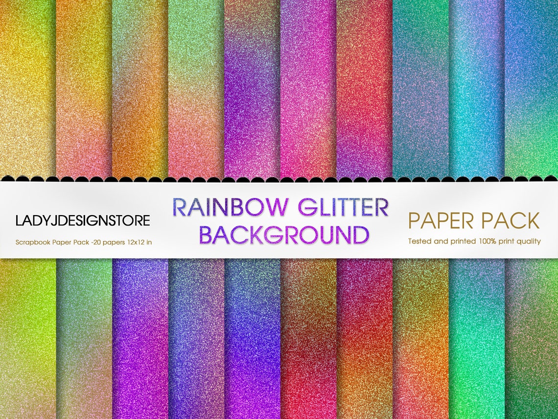 Rainbow Glitter Digital Paper Rainbow Digital Texture - Etsy
