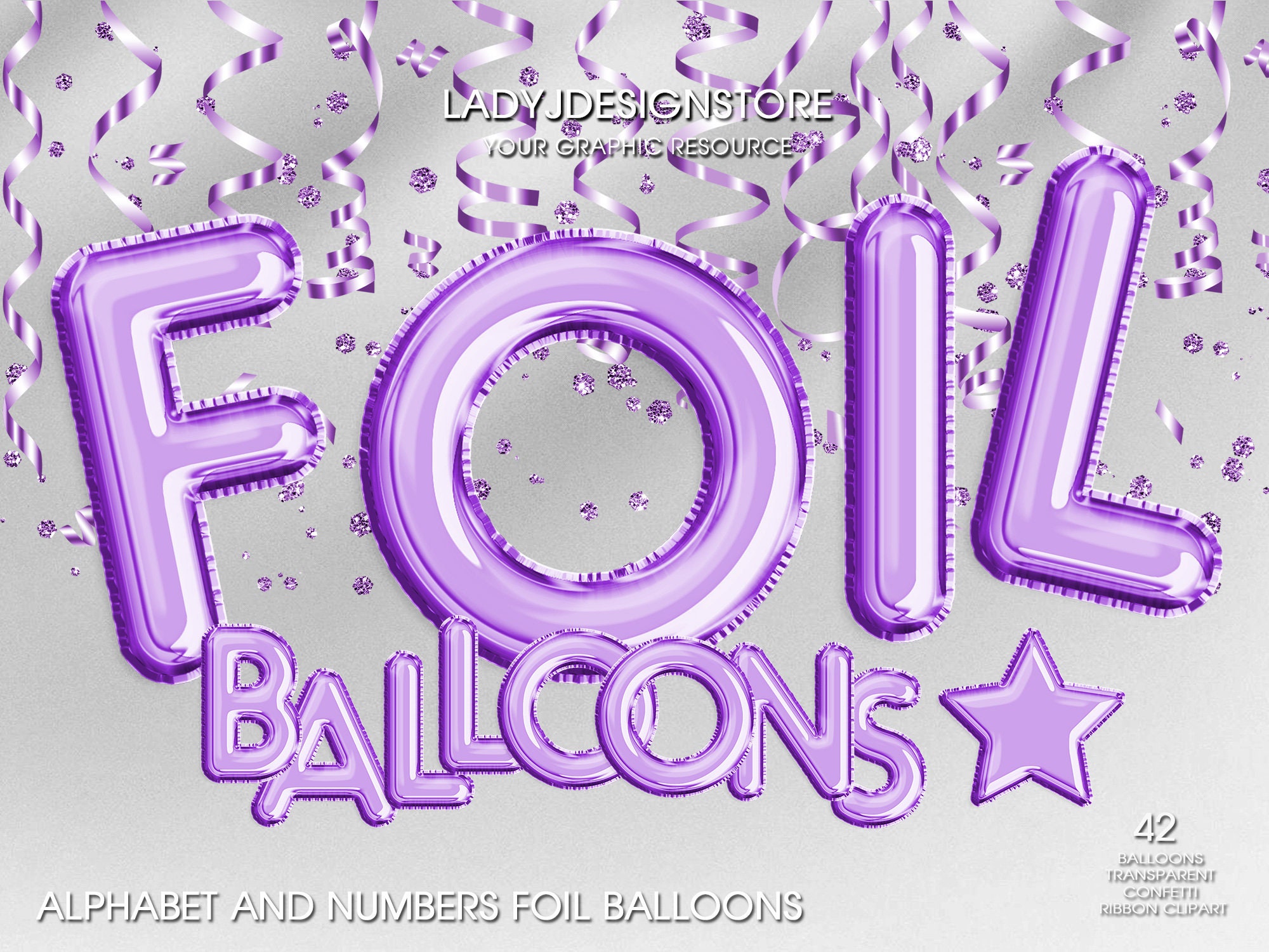 Lilac Light Purple Foil Balloon Alphabet Clip Art PNG - Etsy