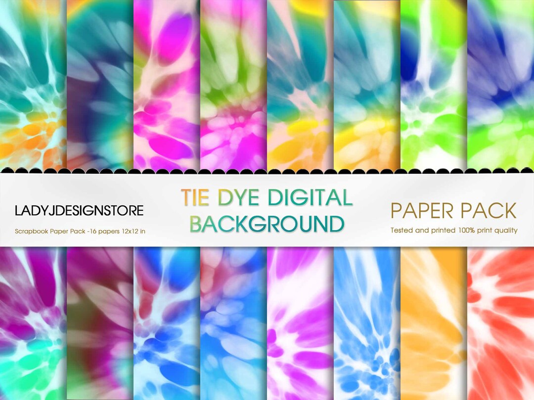 Tie Dye Digital Paper, Colorful Tie-dye, Hippie, Mermaid, Unicorn ...