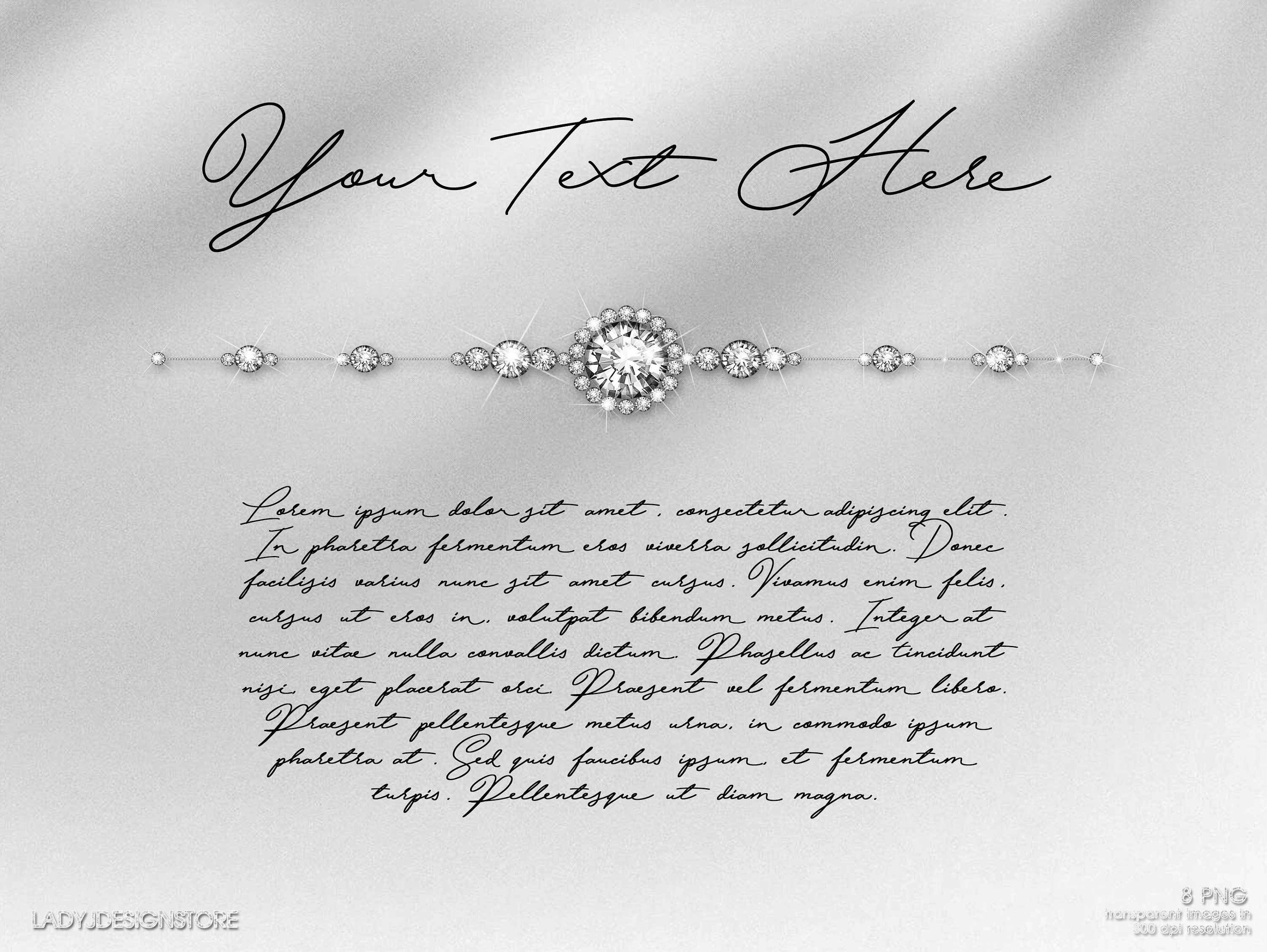 Diamond Dividers Diamond String Text Dividers Wedding PNG | Etsy