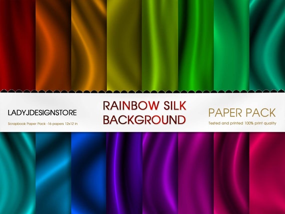 Rainbow Silk Textures, silk digital paper backgrounds silk paper pack ...