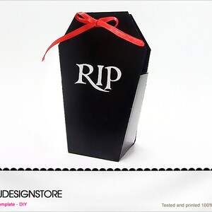 Halloween Coffin Shaped Treat Box 1 Bag, 6 Labels Placed in Two Pdf-jpg ...