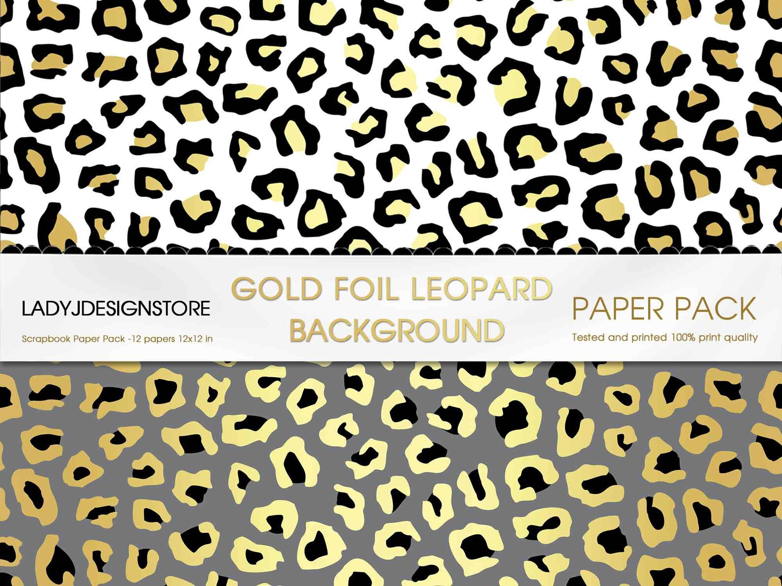 Seamless Gold Foil Leopard Background Leopard Skin Pattern - Etsy