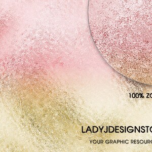 Pink and Gold Ombre Foil Background Digital Paper, Ombre Pink and Gold ...