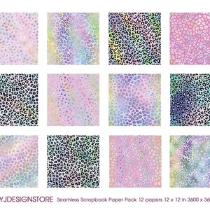 Iridescent Leopard Print Digital Paper Seamless Leopard Skin Pattern ...