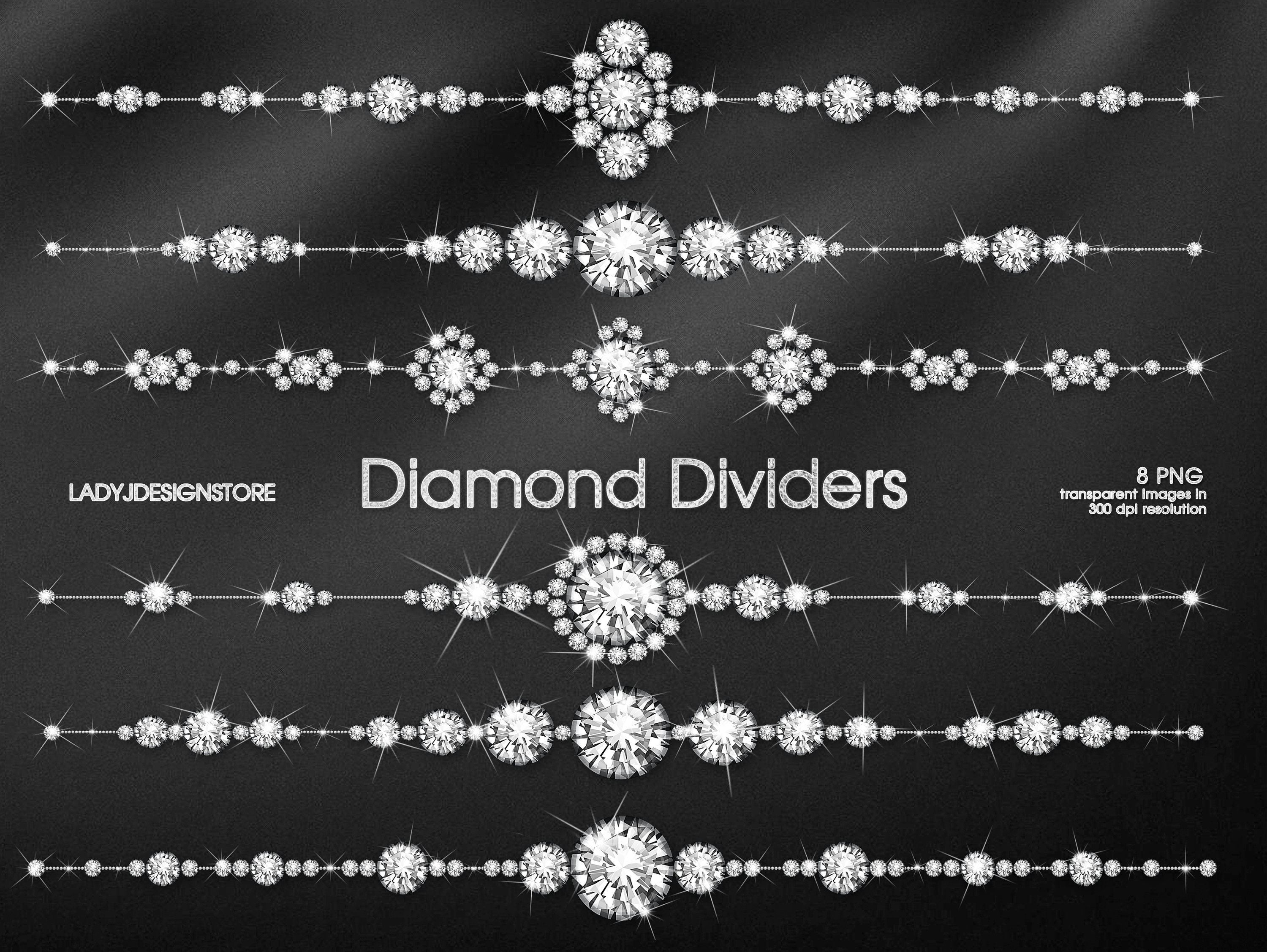 Diamond Dividers Diamond String Text Dividers Wedding PNG | Etsy