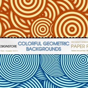 Colorful Geometric Seamless Backgrounds Circle, Diamond, Triangle ...