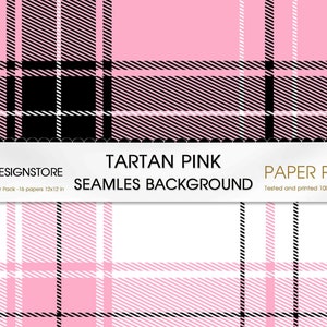 Plaid Pink Digital Paper Lumberjack Plaid Tartan Checkers Log Cabin ...