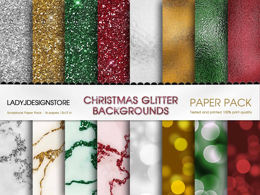 Christmas Glitter Foil Marble Bokeh Digital Papers 16 Glitter Textures ...