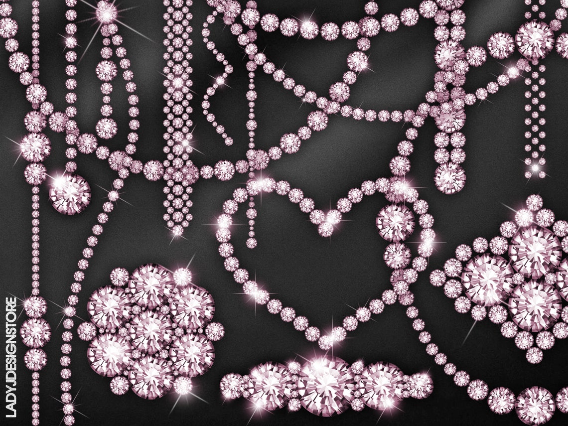 Rose Gold Luxury Diamond Clipart PNG Format Diamond Borders - Etsy