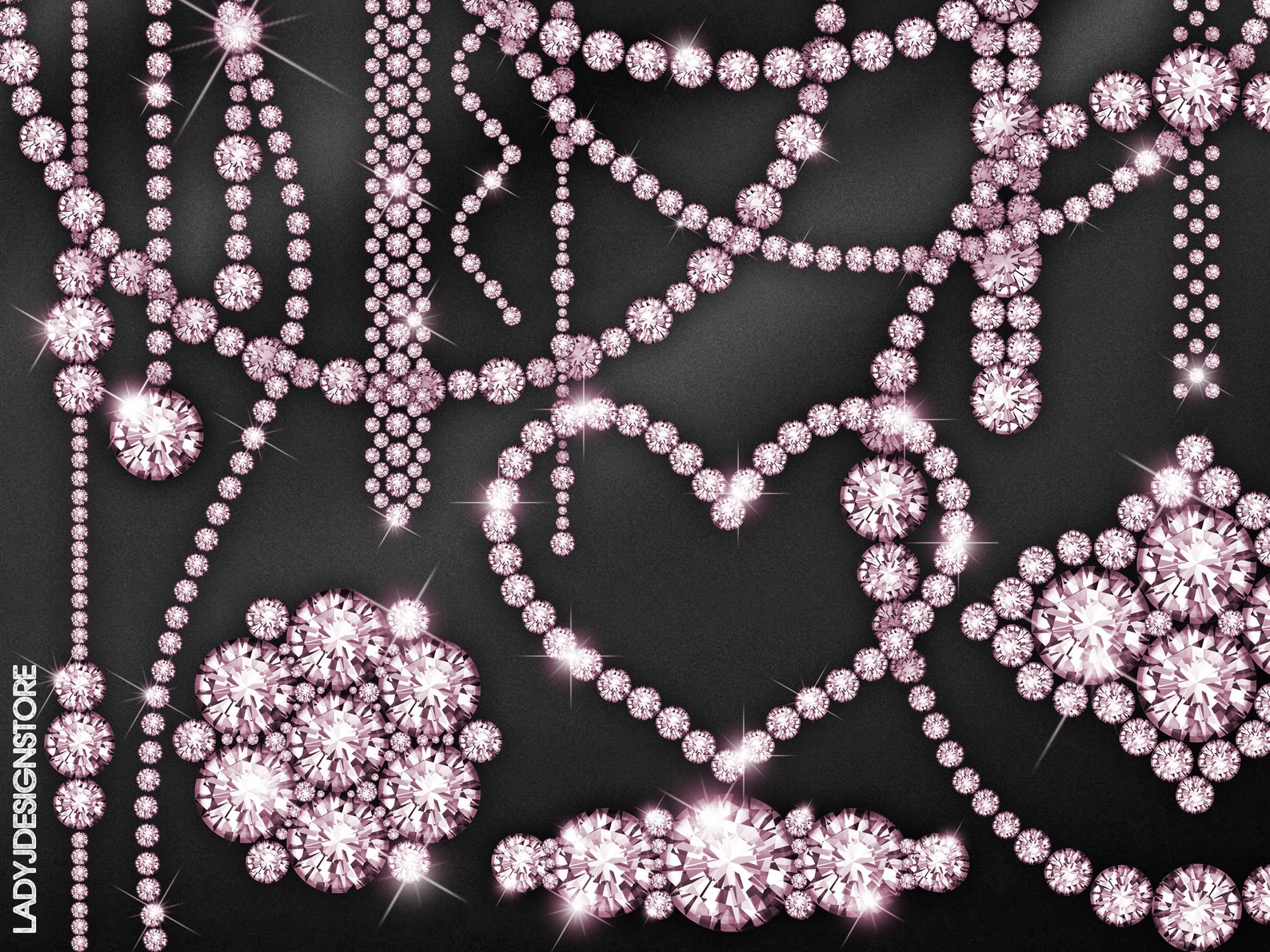 Rose Gold Luxury Diamond Clipart PNG Format Diamond Borders | Etsy