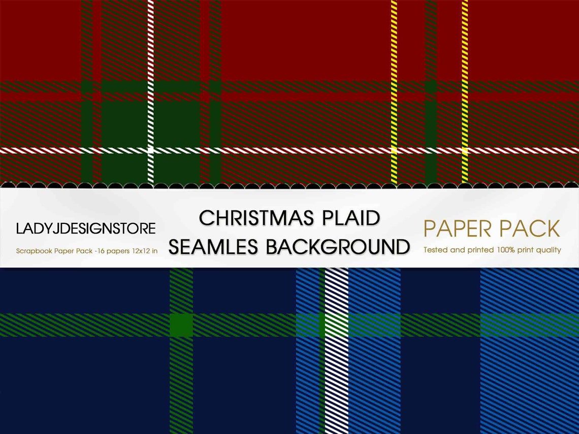 Christmas Plaid Digital Paper Texture Lumberjack Tartan - Etsy