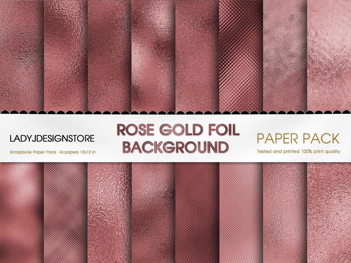 Rose Gold foil digital paper foil textures shimmer printable | Etsy