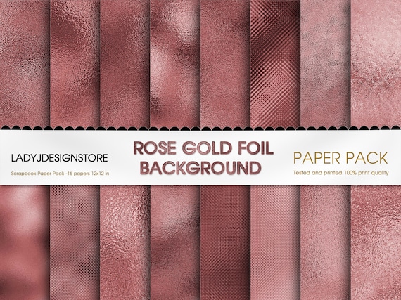 Rose Gold foil digital paper, foil textures, shimmer printable wedding ...