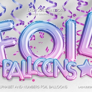 Ombre Blue Pink Foil Balloon Alphabet Clip Art PNG Transparent Blue ...