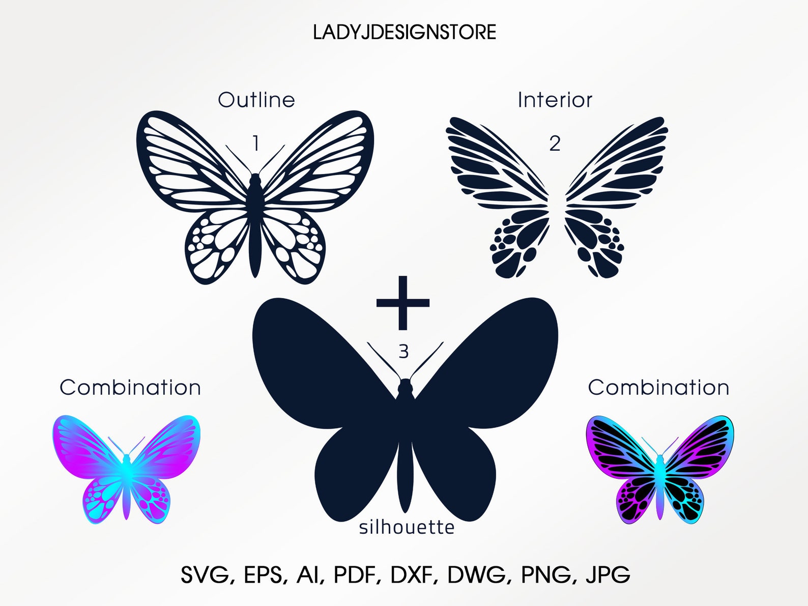 Butterfly-2 SVG Layered Butterfly Svg Circut Silhouette | Etsy