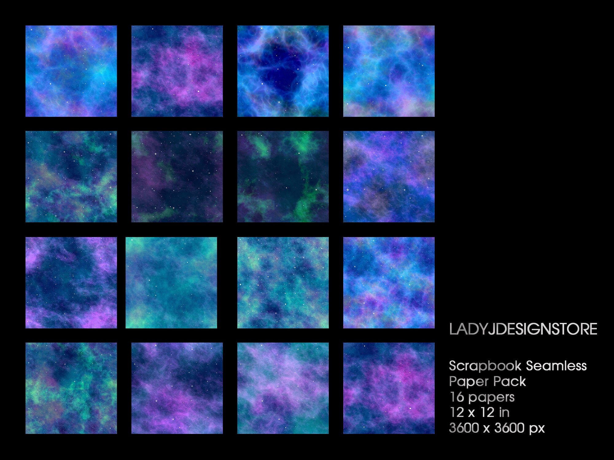 Galaxy Stars Space Backgrounds Digital Paper Galaxy Seamless - Etsy