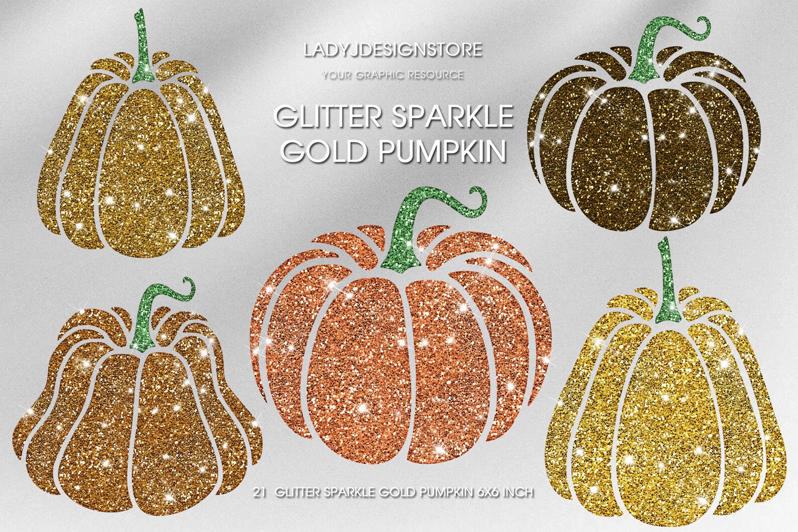 Glitter Sparkle Pumpkin Clip Art Gold Pumpkins Clipart - Etsy