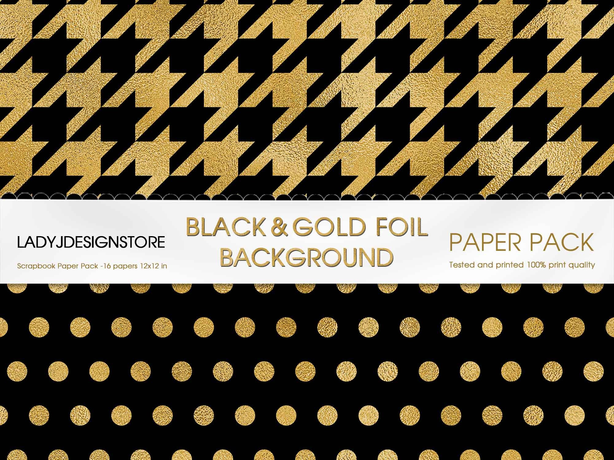 Black and Gold Foil Digital Paper Seamless Black and Gold - Etsy Canada