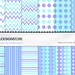 Digital Scrapbook Paper Pack Purple Blue Neon Chevron Dots Stripes ...