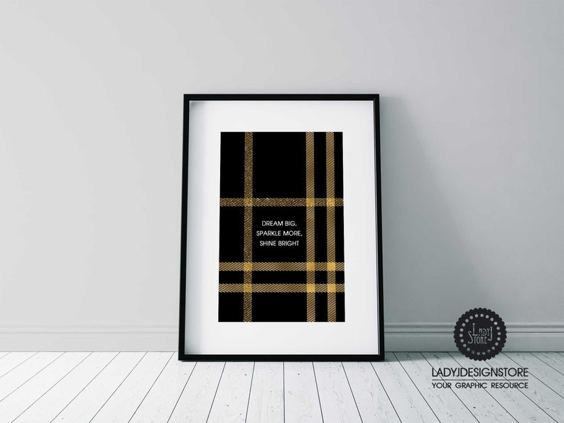 Plaid Gold and Black Glitter Digital Paper Lumberjack Plaid | Etsy