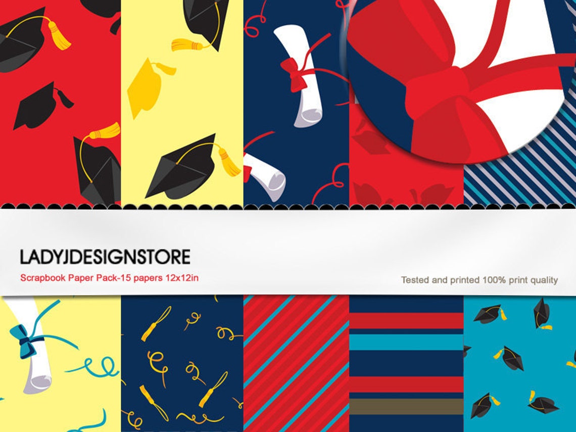 Graduation Digital Paper: Graduation 15 Digital Scrapbooking - Etsy