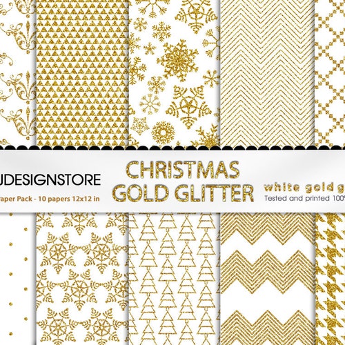 Gold Glitter Digital Papers 8 Glitter Textures Paper Pack - Etsy