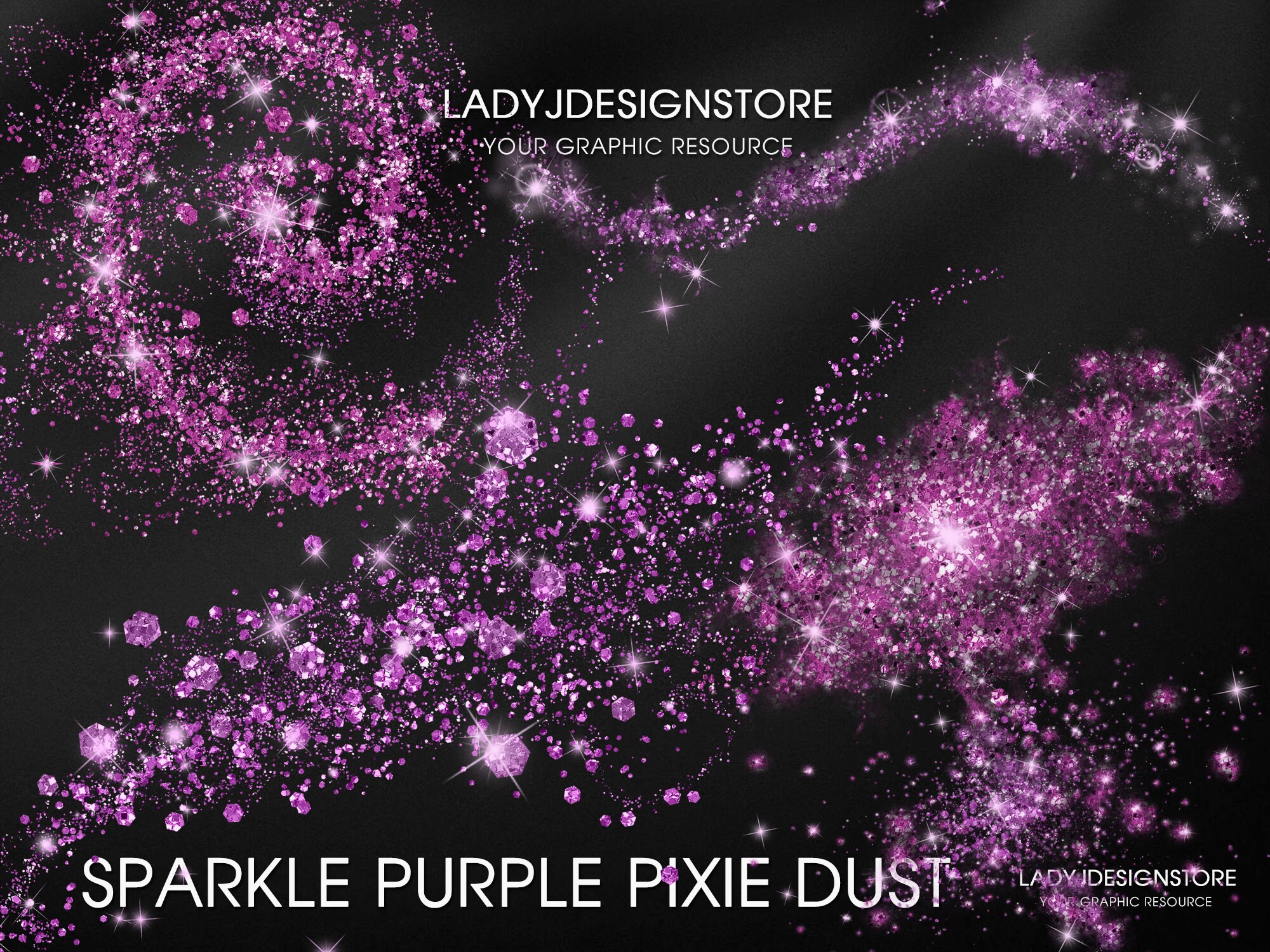 Sparkle Purple Pixie Dust Overlays Clipart Purple Glitter | Etsy