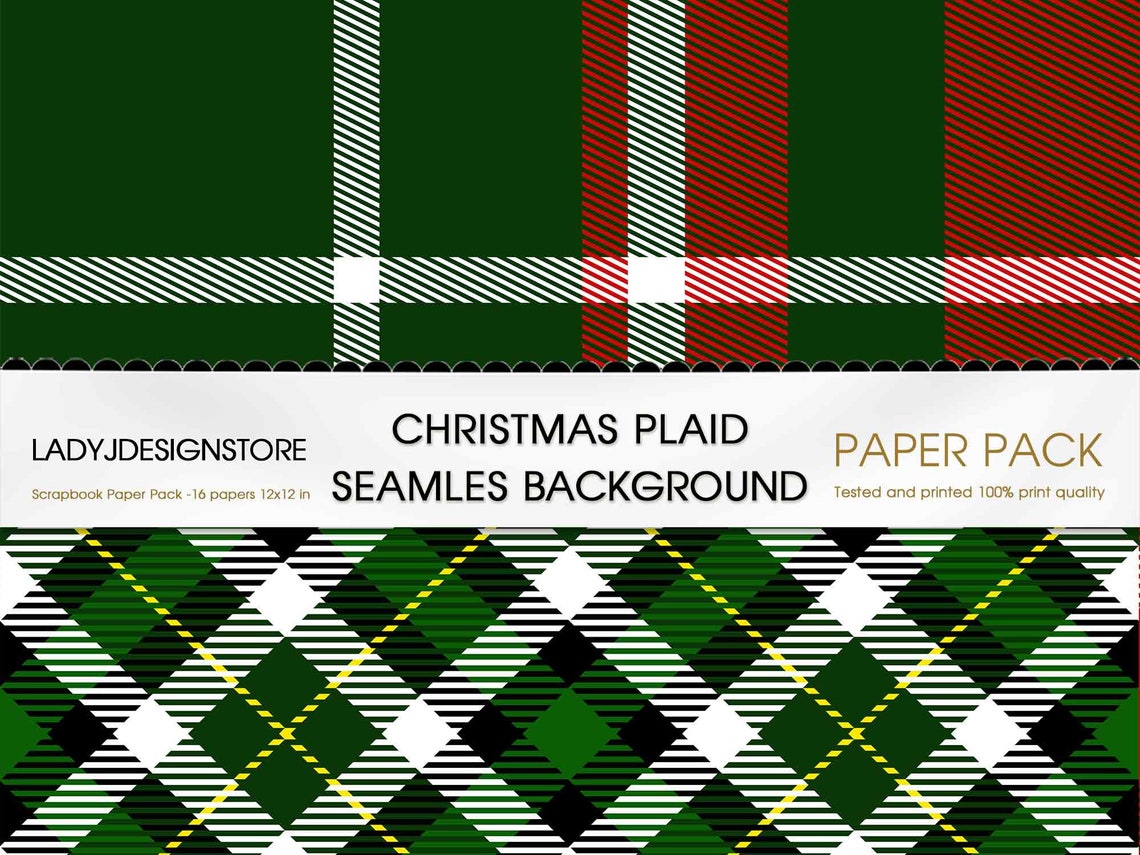Christmas Plaid Digital Paper Texture Lumberjack Tartan - Etsy