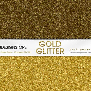 Gold Glitter Digital Papers 8 Glitter Textures, Paper Pack, Instant ...
