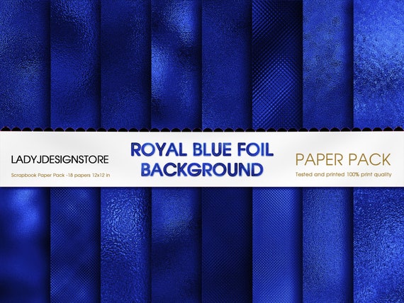 Royal Blue foil digital paper, foil textures shimmer printable ...