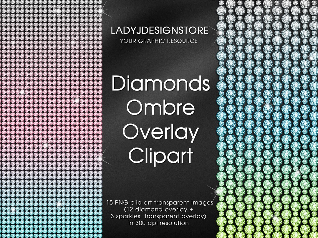 Diamond Ombre Overlay Clipart in PNG, Diamond Transparent Background ...
