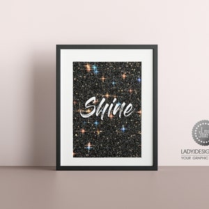 Night Sparkly Sky, Stars Background, Sky Digital Paper, Celestial ...