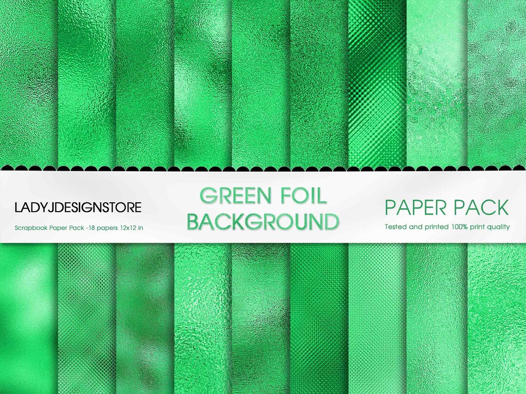 Green Foil Digital Paper Foil Textures Shimmer Printable Wedding ...