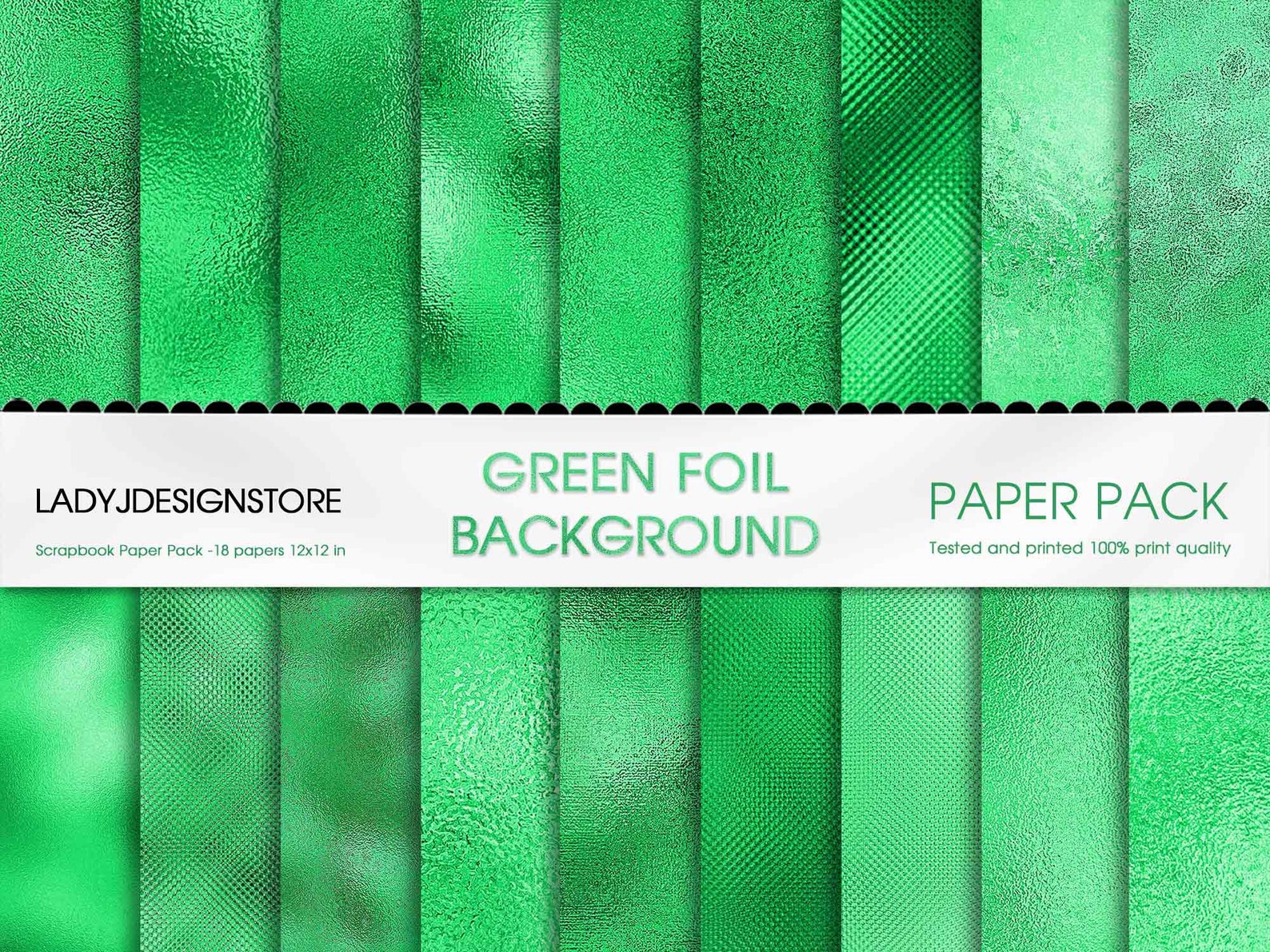 Green Foil Digital Paper Foil Textures Shimmer Printable | Etsy