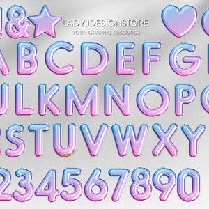 Ombre Blue Pink Foil Balloon Alphabet Clip Art PNG Transparent Blue ...